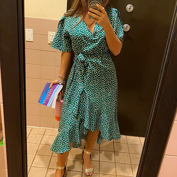 Dresses | Green Wrap Dress | Poshmark